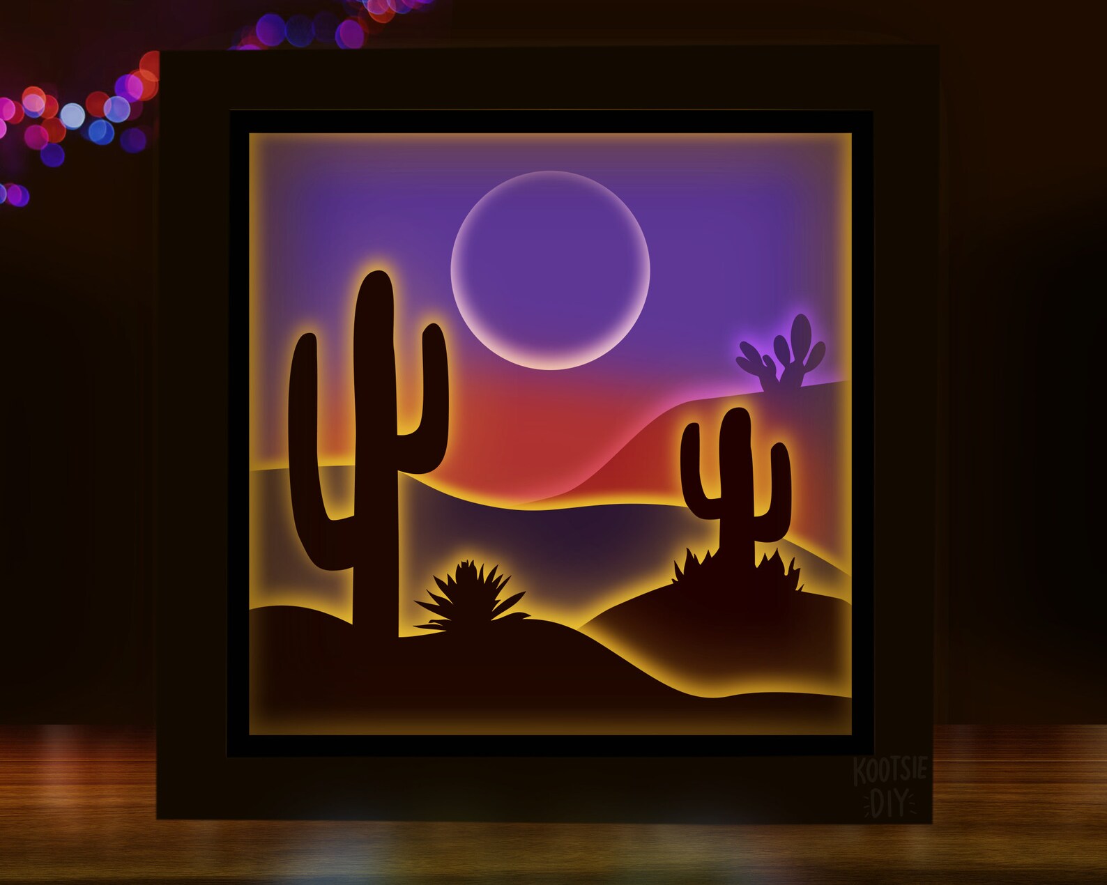 3D Cactus Shadow Box SVG for Cricut Silhouette Desert 3d - Etsy