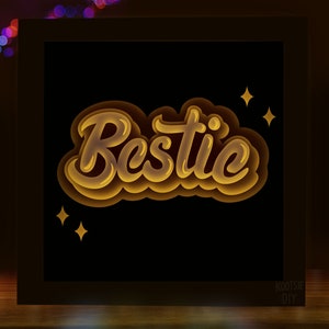 Besties Shadow Box Svg for Cricut, Silhouette, Gift for Best Friend 3d ...