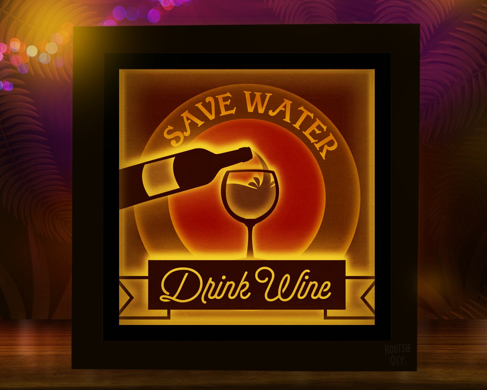 Layered 3D Wine SVG Shadow Box for Cricut, Silhouette, Wine Layered ...