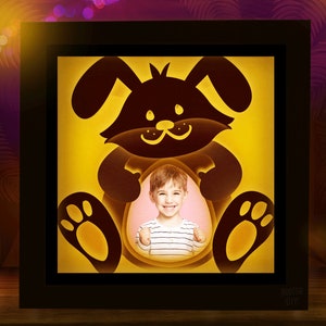 3D Rabbit Shadow Box Layered SVG for Cricut Silhouette, 3D Bunny ...