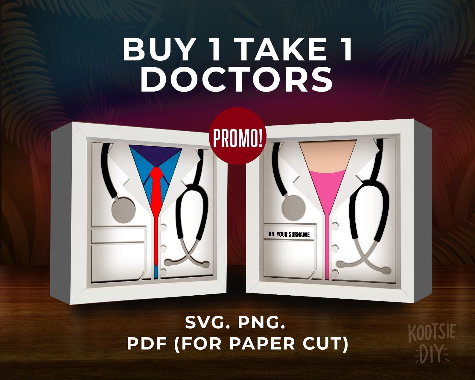 Medical Doctor B1T1 Bundle Shadow Box Svg for Cricut, Silhouette ...