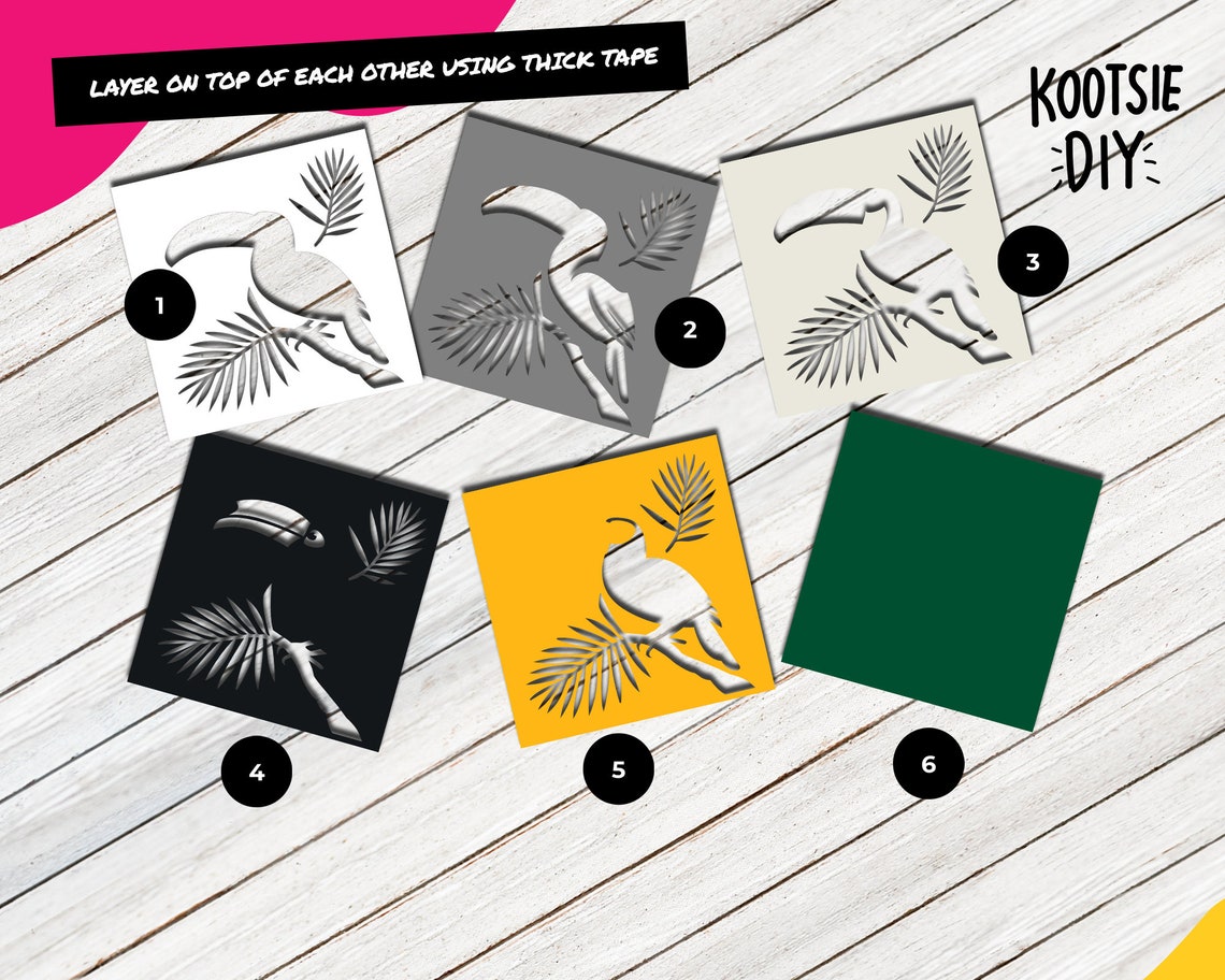Toucan Shadow Box SVG for Cricut Silhouette Bird 3d Layered - Etsy