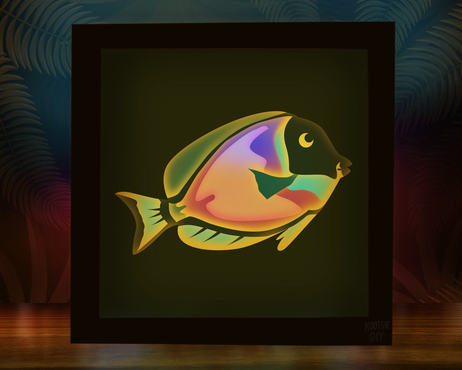 3D Blue Tang Fish Shadow Box SVG for Cricut Silhouette - Etsy