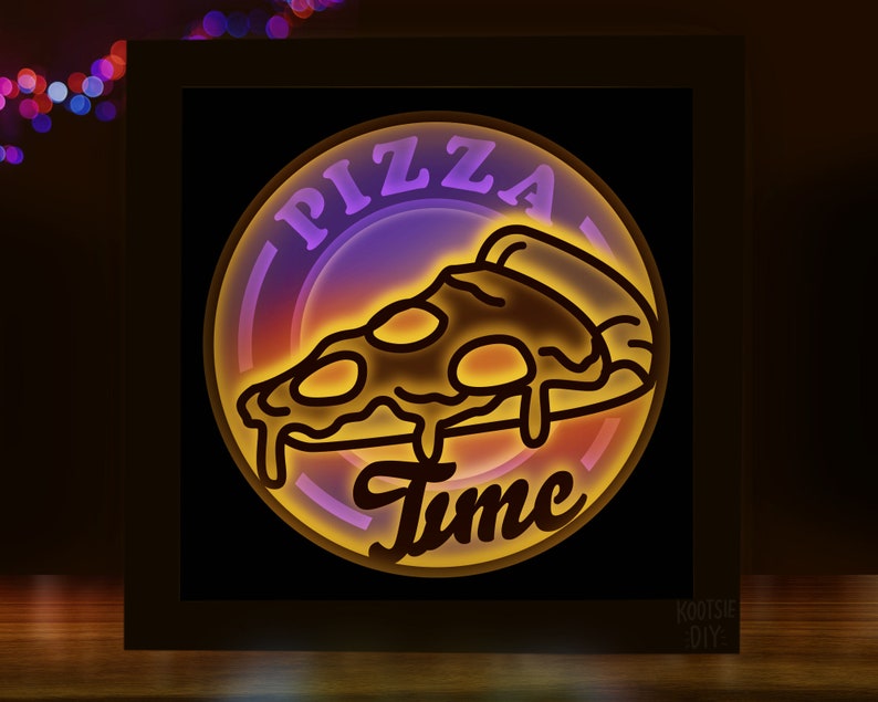 3D Pizza SVG Shadow Box for Cricut, Silhouette, Pepperoni Layered ...