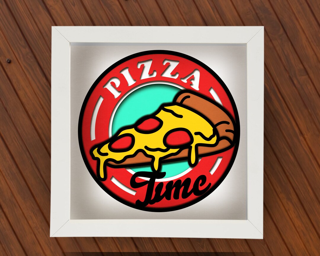 3D Pizza SVG Shadow Box for Cricut, Silhouette, Pepperoni Layered ...