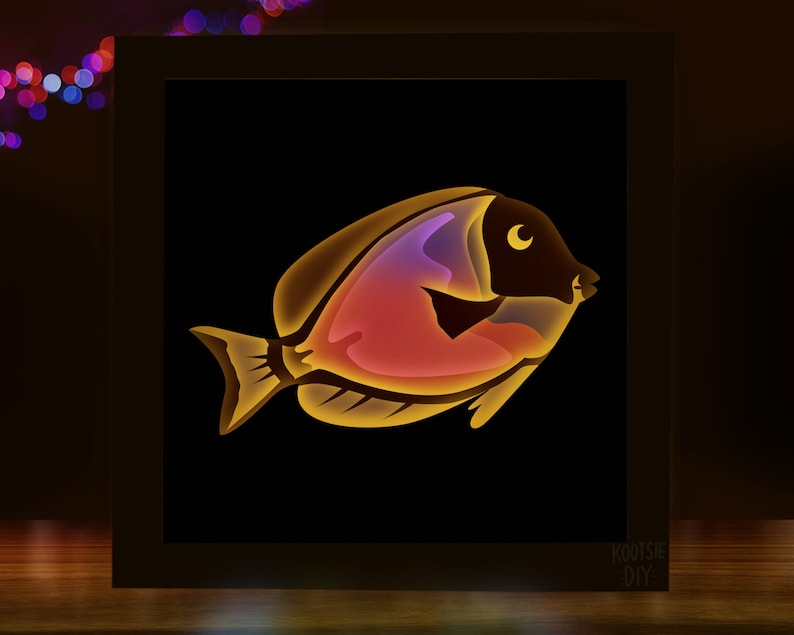 3D Blue Tang Fish Shadow Box SVG for Cricut Silhouette - Etsy