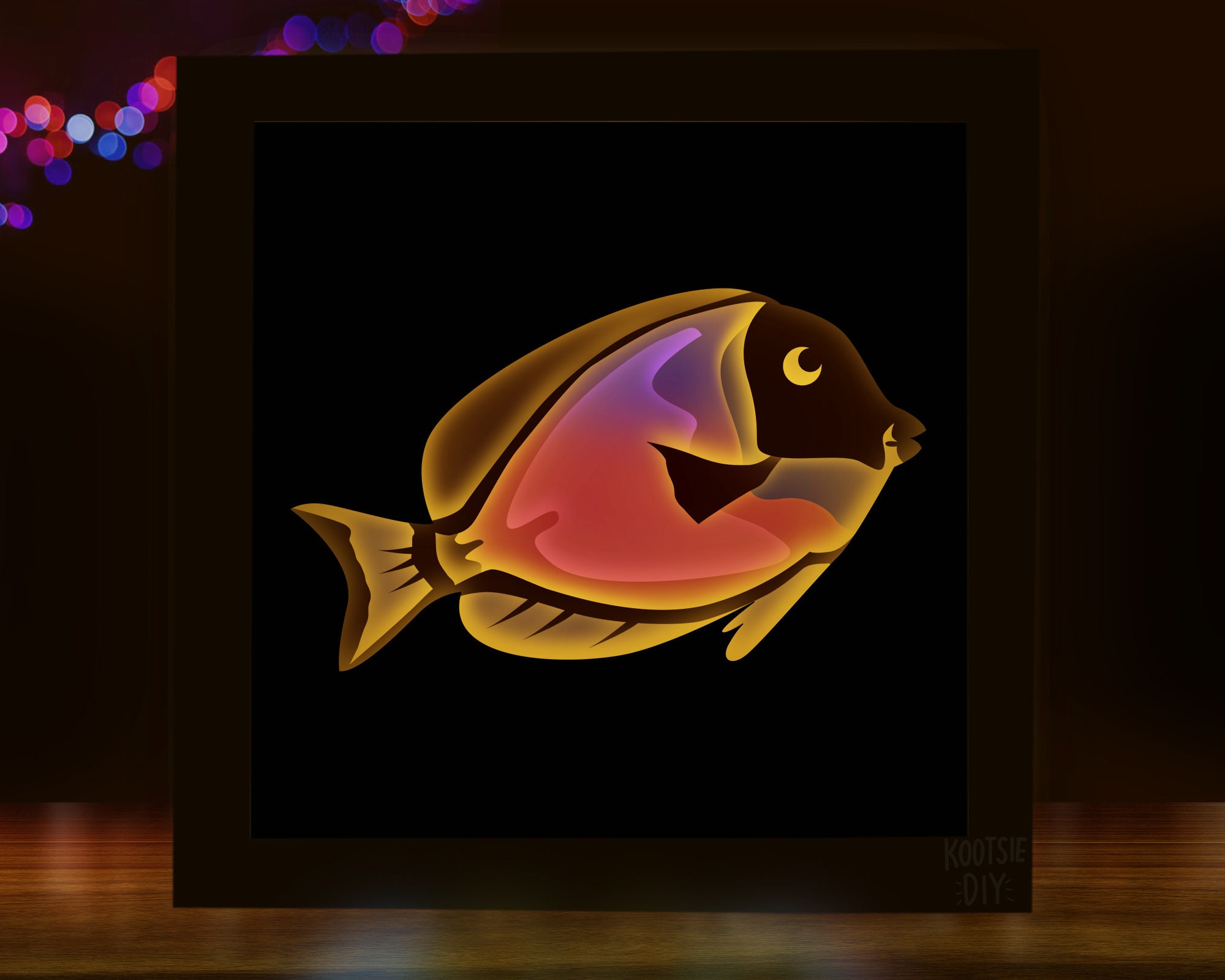 3D Blue Tang Fish Shadow Box SVG for Cricut Silhouette - Etsy