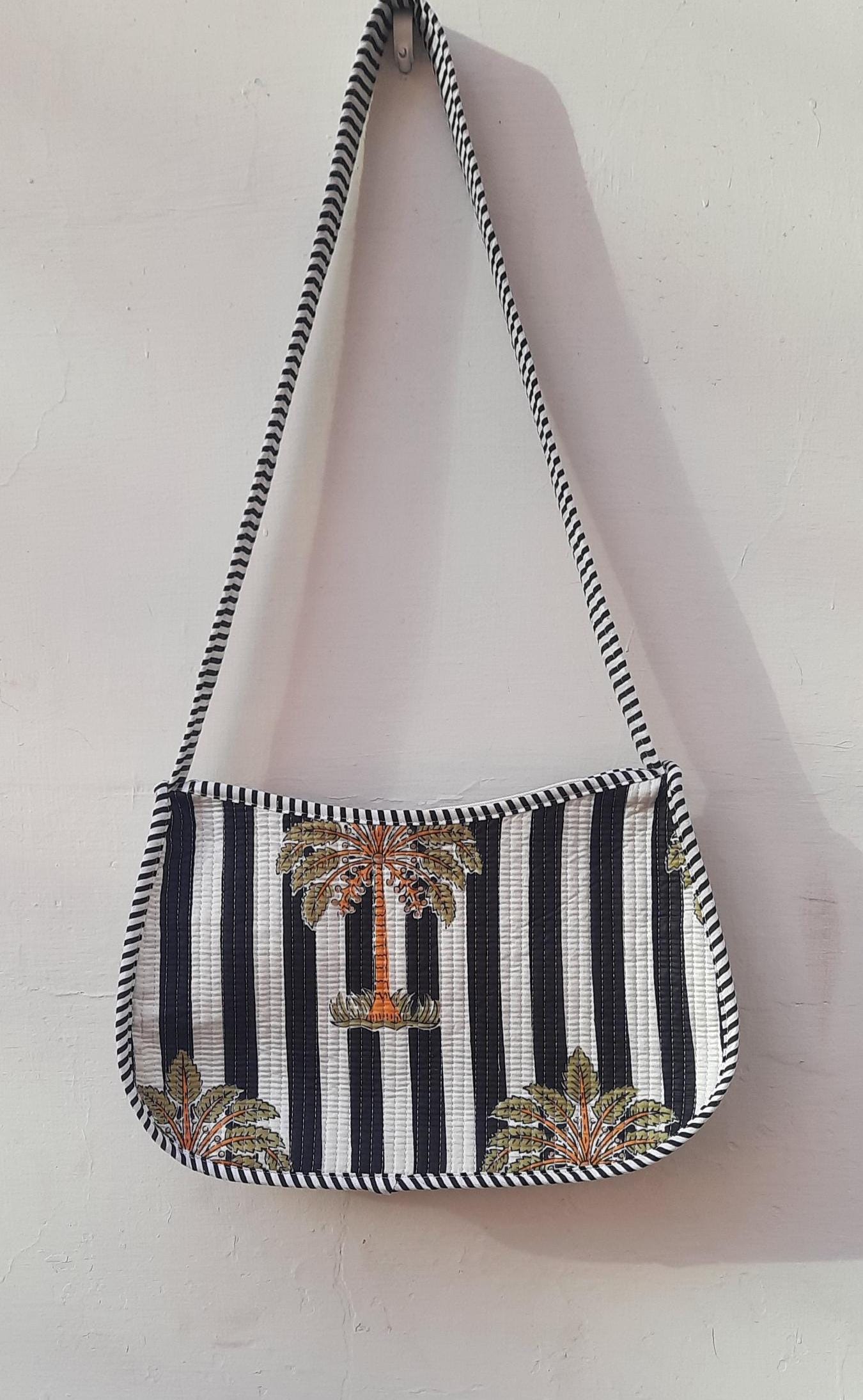 Block Print Cotton Quilted Crossbody Bag, Floral Print Hand Bags - Etsy