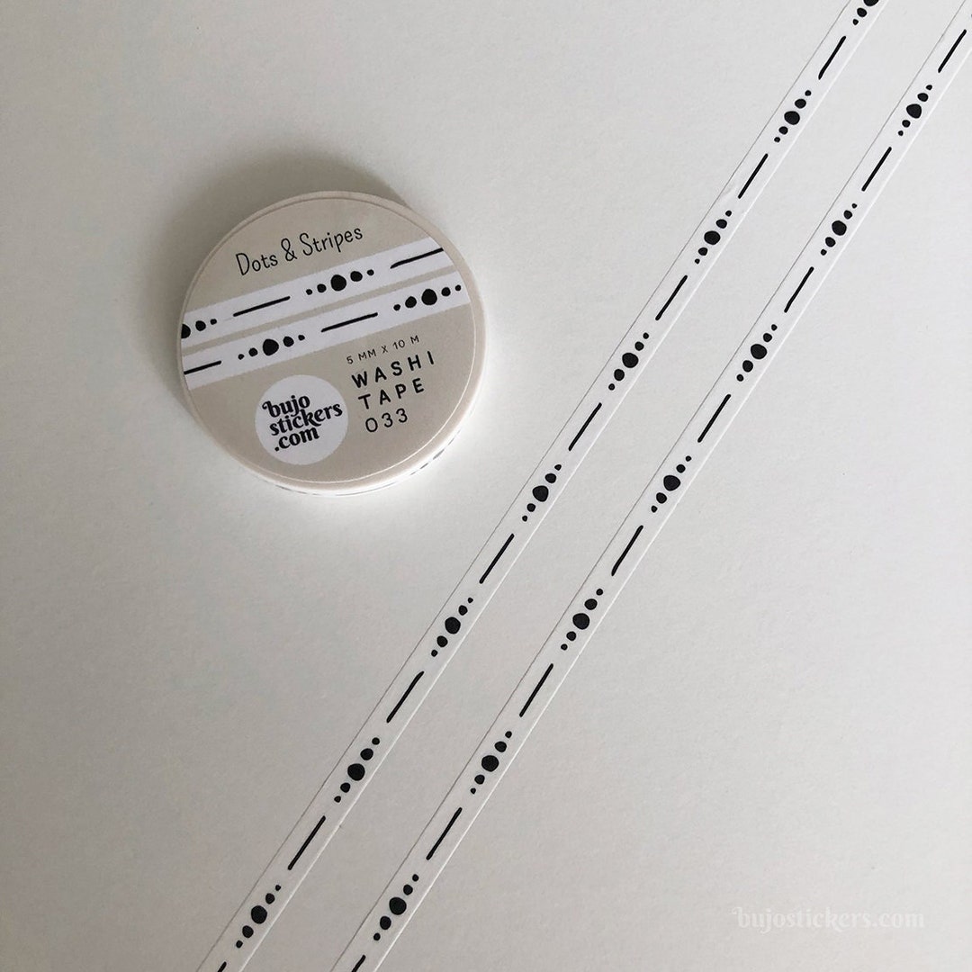 Washi Tape • Dots & Stripes • Border and Divider Border Tape • Slim ...