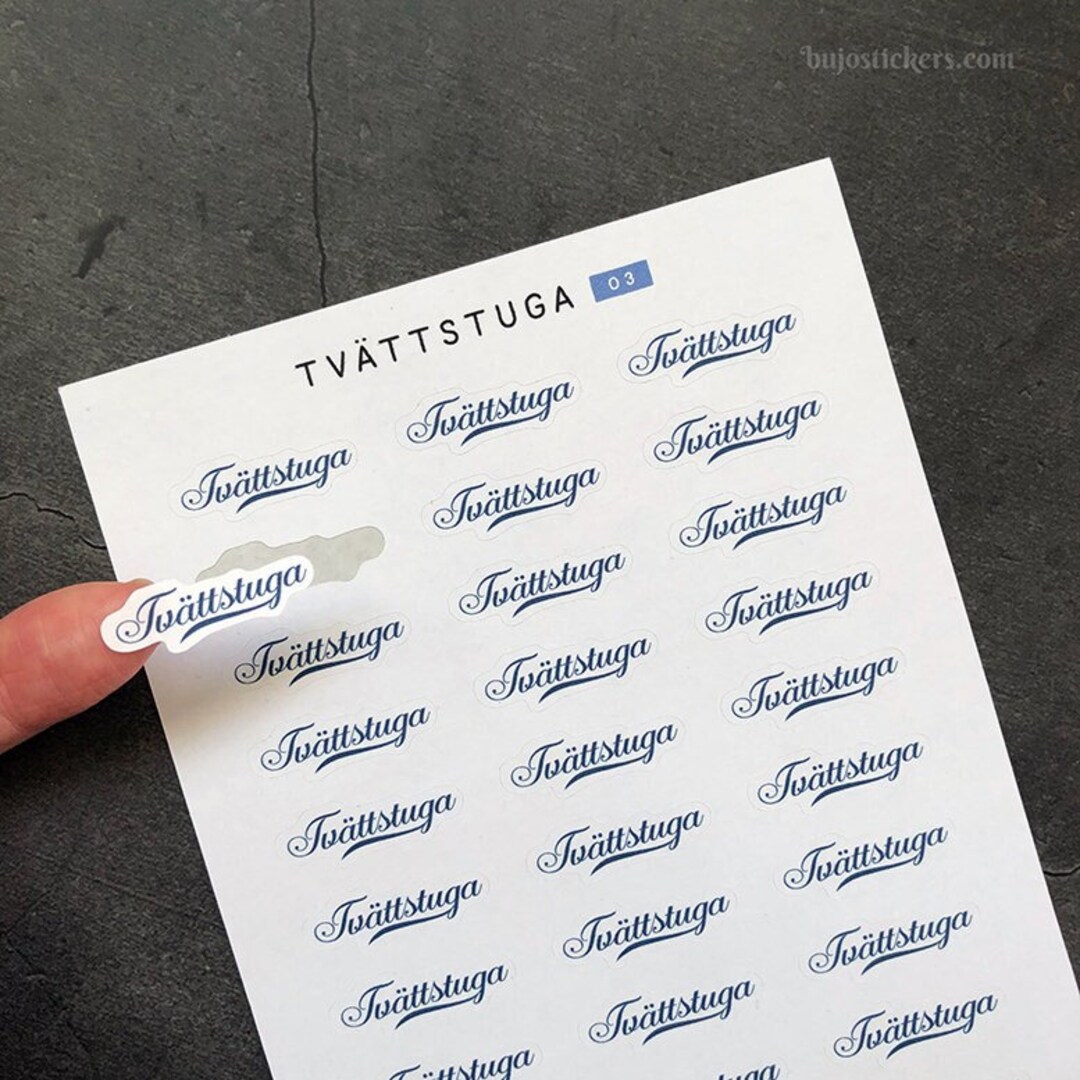Tvättstuga 03 • Stickers Med Snygg Text "tvättstuga" • Tvätta, Tvätt ...