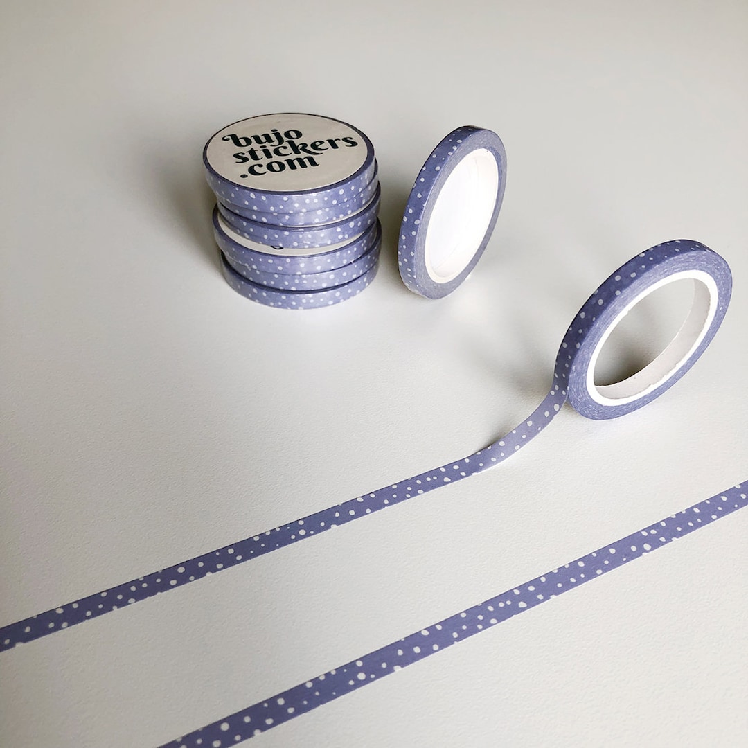 Washi Tape • Thin Lavender Washi Tape With White Dots • 5 Mm X 10 M ...