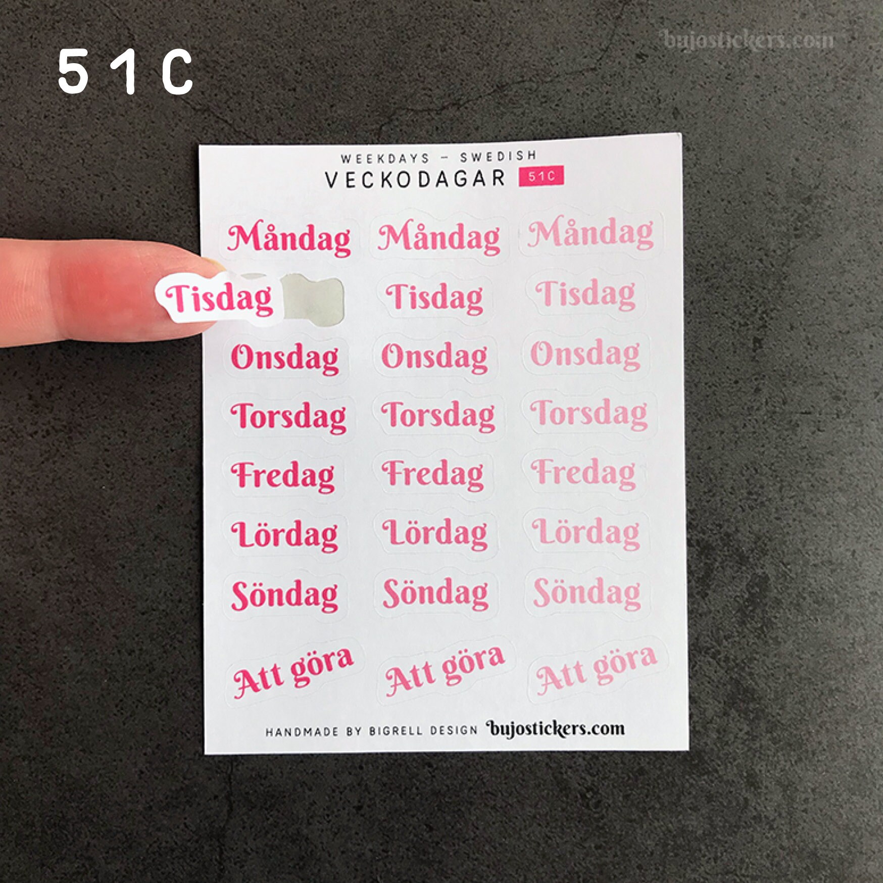 Svenska Veckodagar. Swedish Weekdays. Paper Stickers for Bullet ...