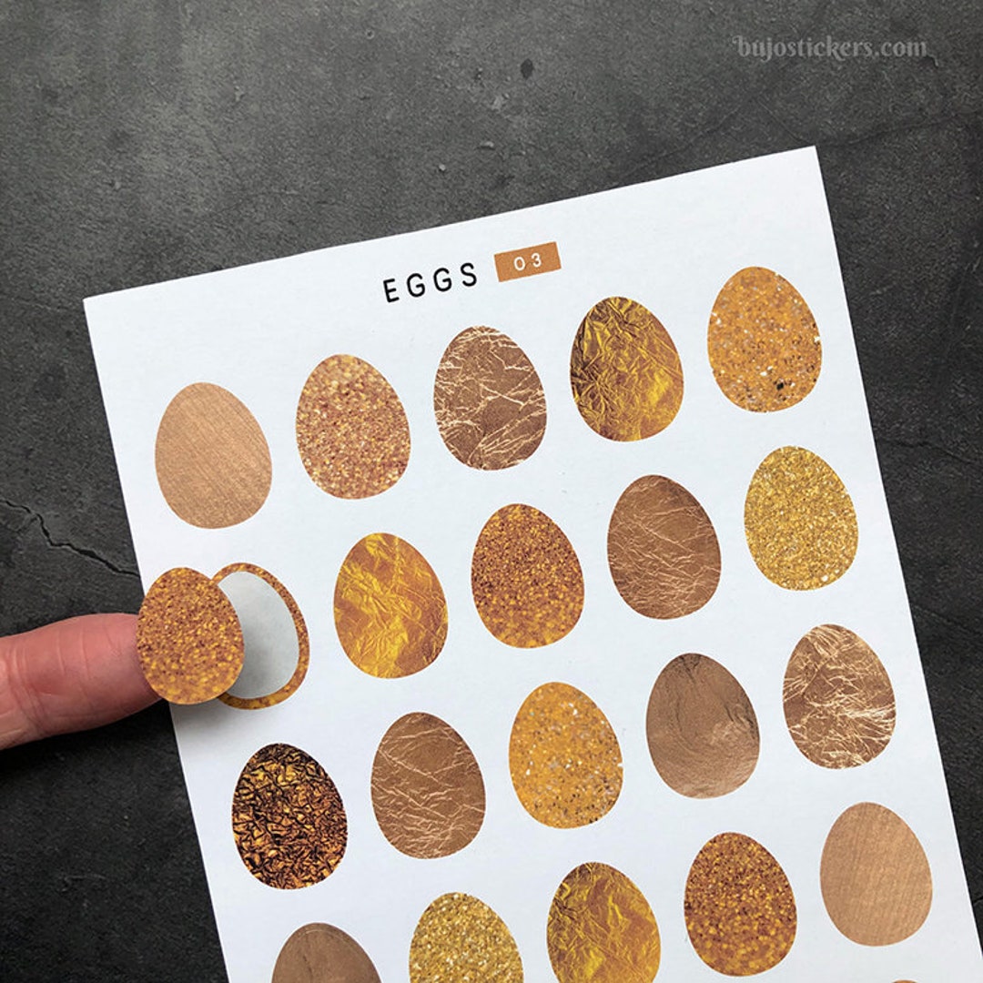 Eggs 03 • Golden Egg Stickers for Cards and Notes, Scrapbooks, Letters ...
