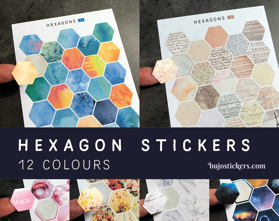 Sticker Hexagons for Bujo, Planners, Crafting and More. Handmade and ...