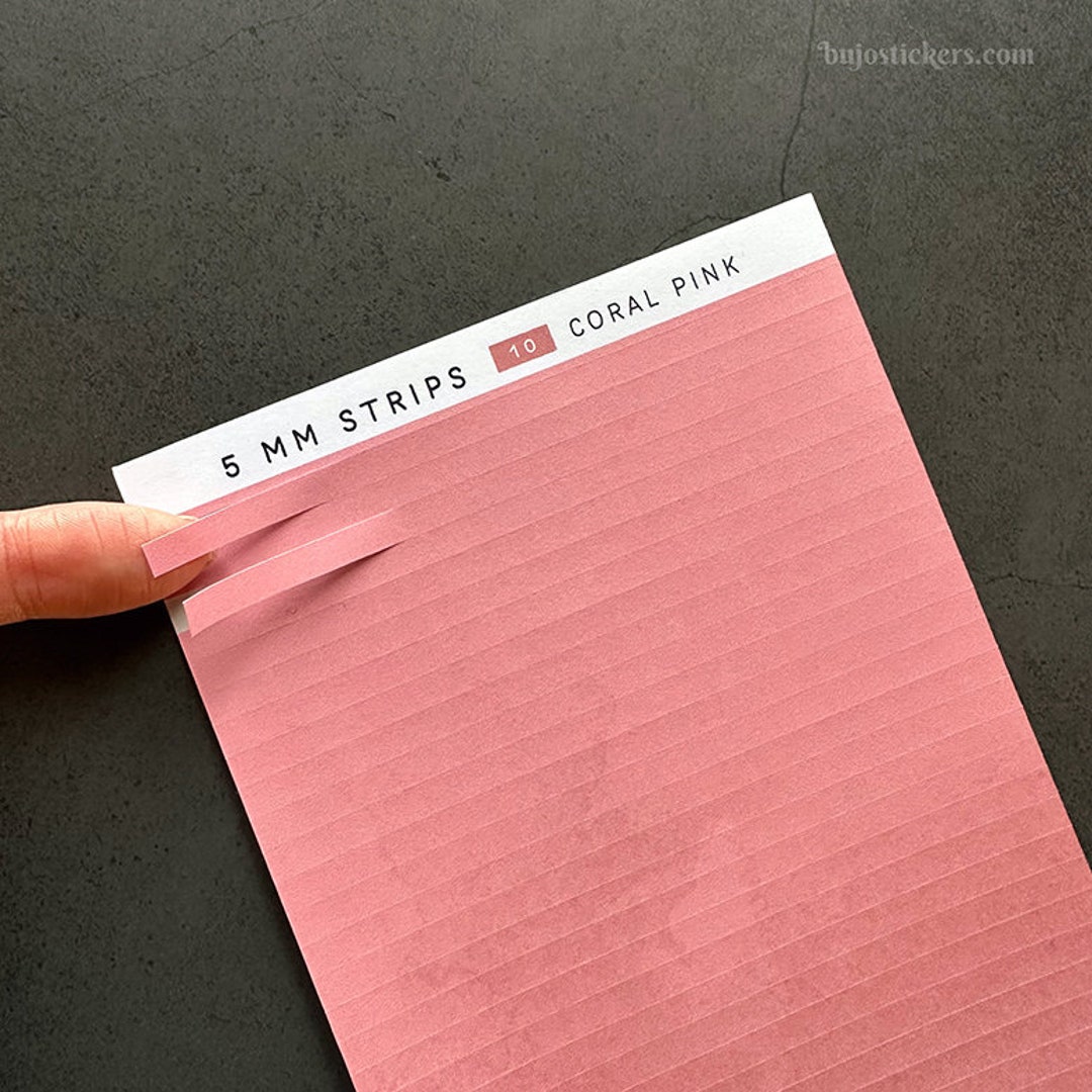 5 Mm Coral Pink Sticker Strips. Create Borders in Your Bullet-, Art or ...