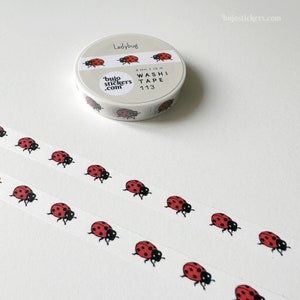Ladybug Washi Tape • Cute Animal Tape • Ladybird Red Decorative Masking ...