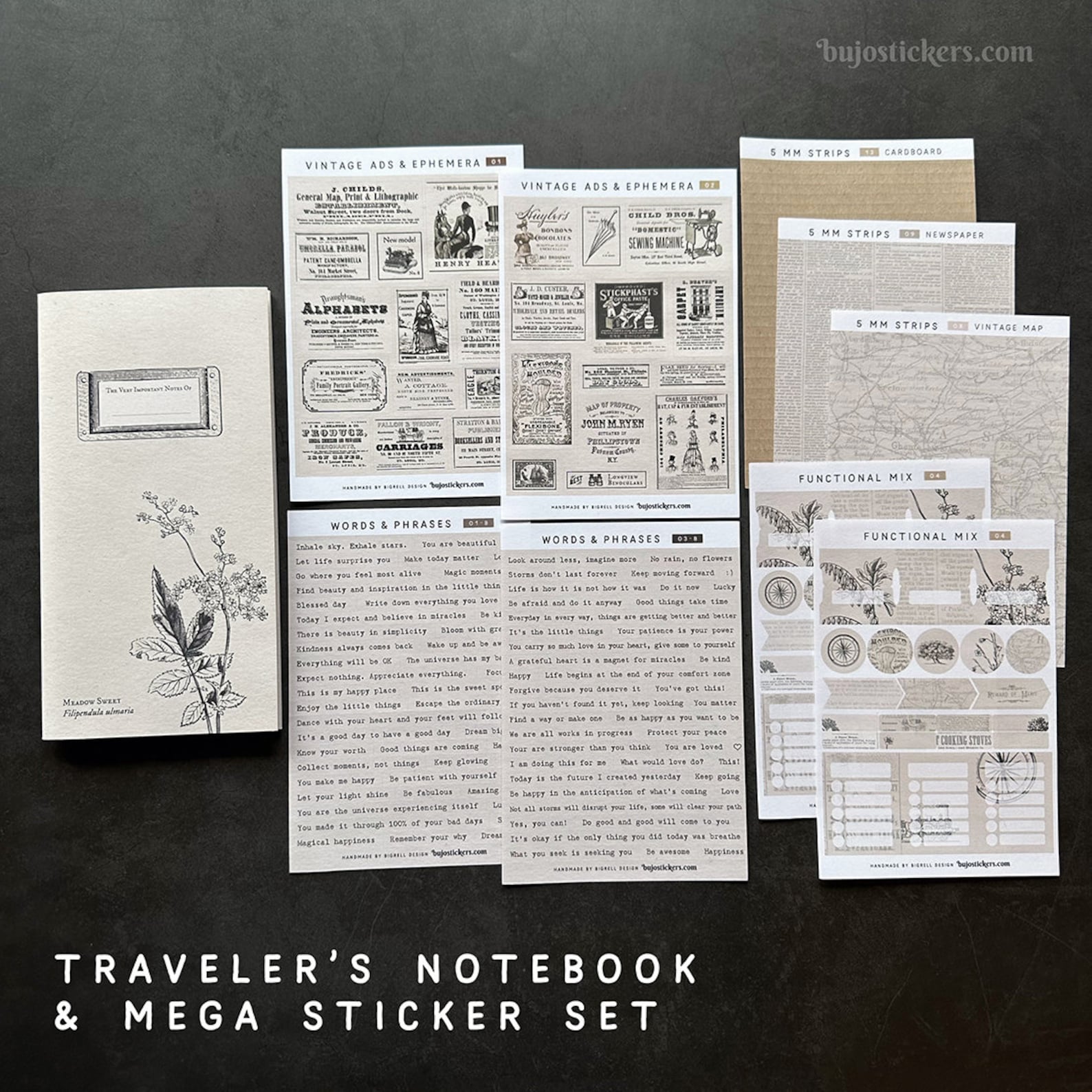 Traveler's Notebook Insert • Regular Size • Vintage Newspaper, Ads ...
