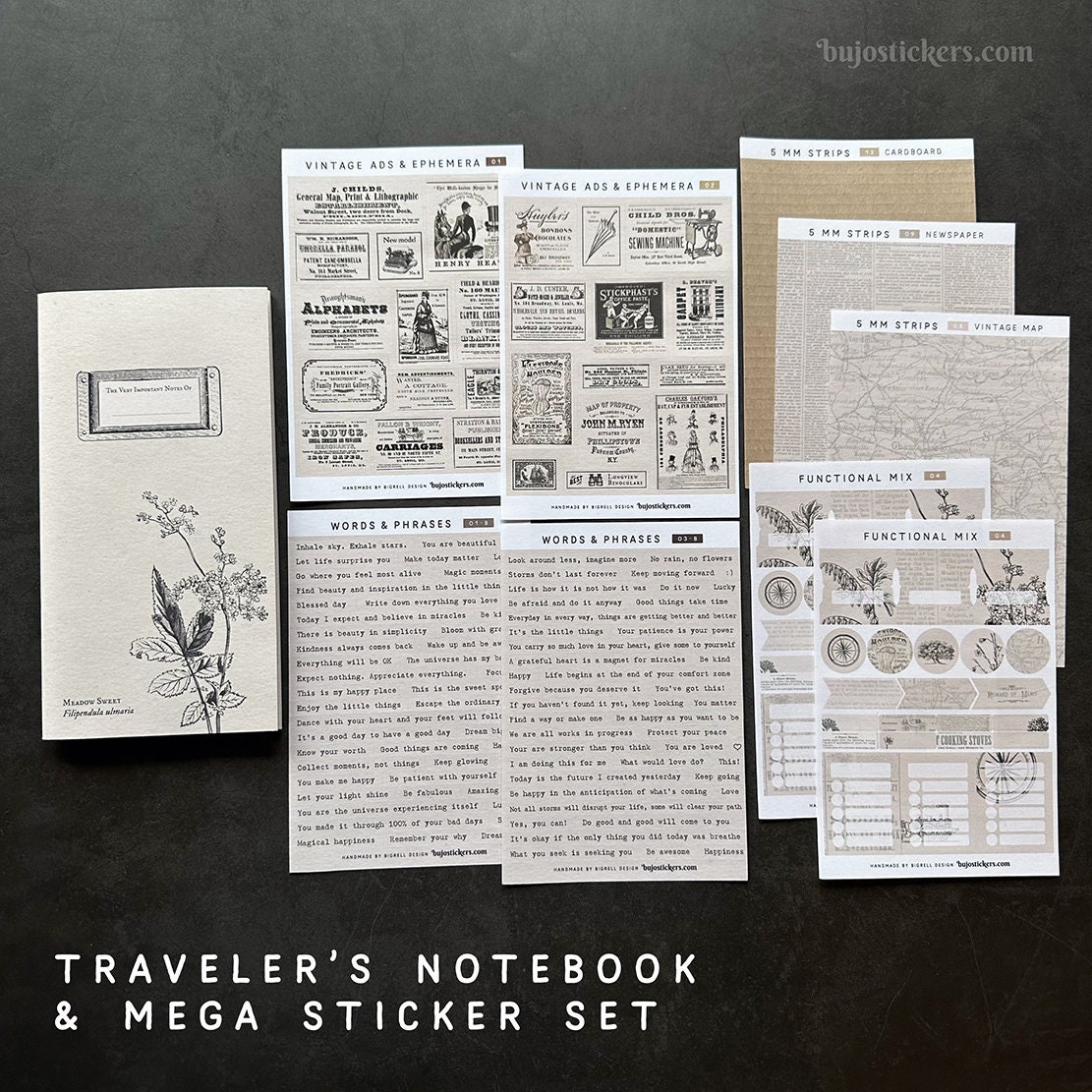 Traveler's Notebook Insert • Regular Size • Vintage Newspaper, Ads ...