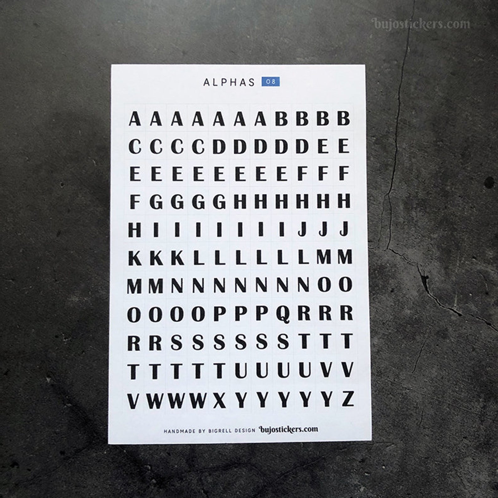 Alphas 08 • Alphabet Sticker, Zahlen & Symbole. Einzeln oder als Set ...