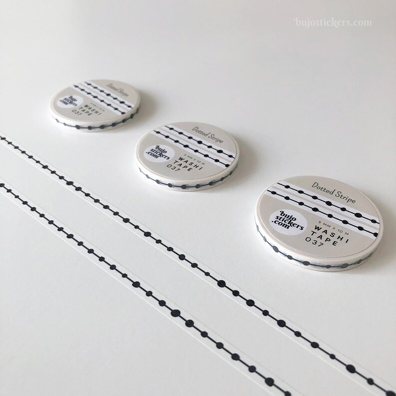 Washi Tape • Dotted Stripe • Border and Divider Border Tape • Slim ...