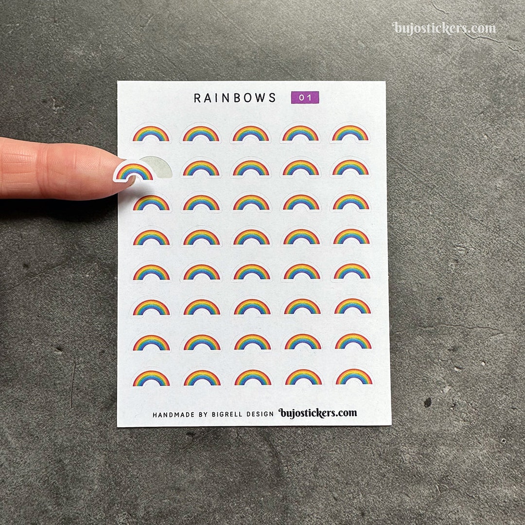 Rainbow Stickers. Spectrum Icons. for Scrapbooking, Planning ...