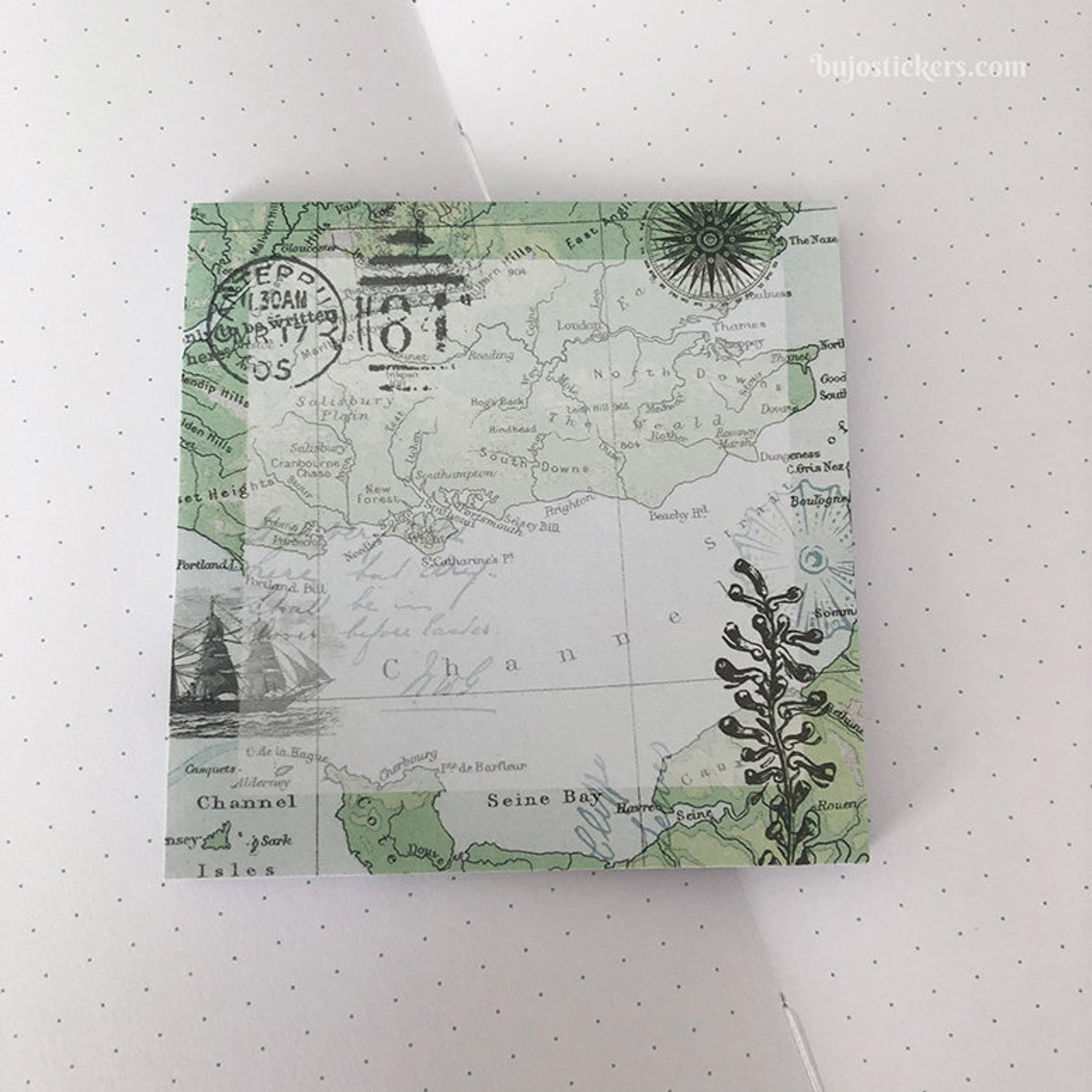 Vintage Maps Sticky Notes 05 Maps and Travel Symbols - Etsy