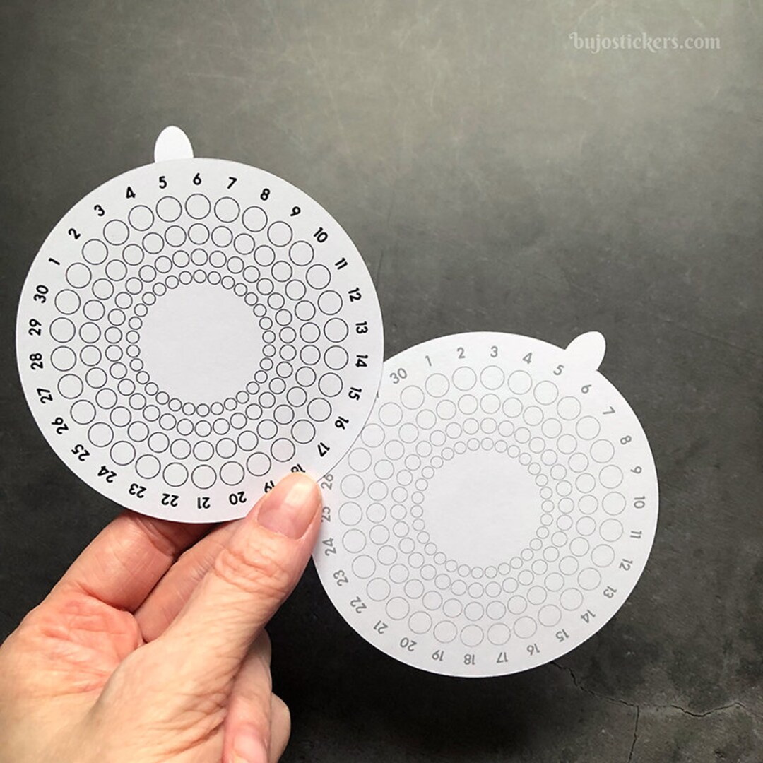 Circle Tracker Stickers • Monthly Habit Trackers • Black or Grey ...