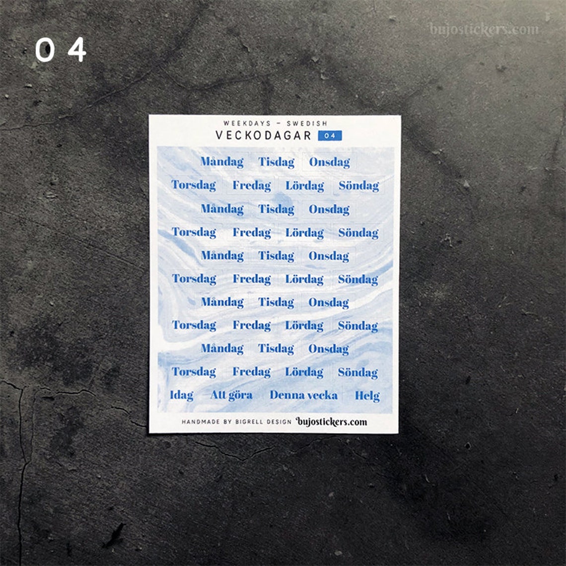 Veckodagar på svenska. Los días de la semana en sueco. - Etsy España