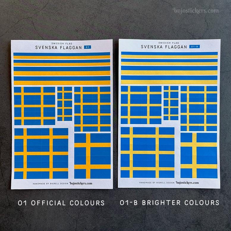 Svenska Flaggan. Stickers Swedish Flag and Strips. Sweden Official Flag ...