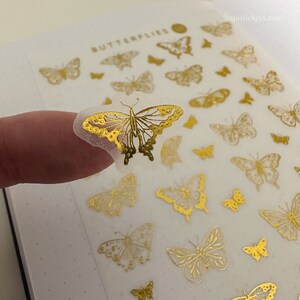Gold Butterfly Stickers • Gold Foil Butterflies 03 • Gilded Golden ...