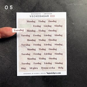 Veckodagar på svenska. Los días de la semana en sueco. | Etsy