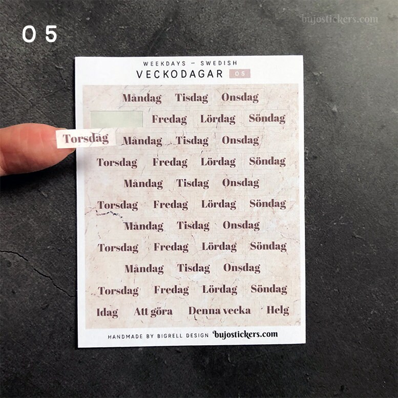 Veckodagar på svenska. Los días de la semana en sueco. | Etsy