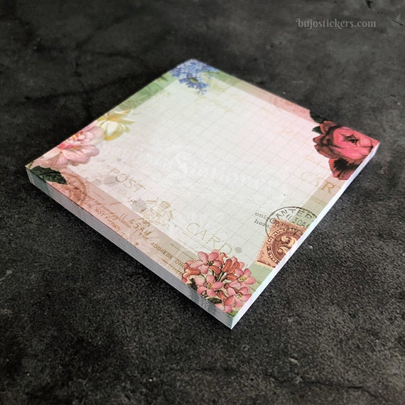 Sticky Notes 01 Vintage Style With Roses Stamps Flowers - Etsy