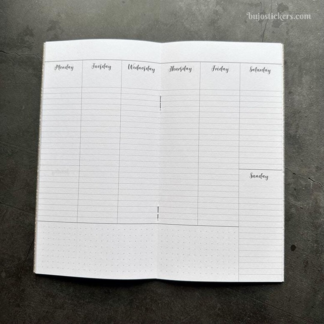 Traveler's Notebook Regular/standard Size Planner Insert Refill ...