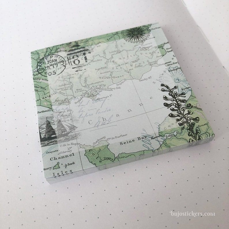 Vintage Maps Sticky Notes 05 Maps and Travel Symbols - Etsy
