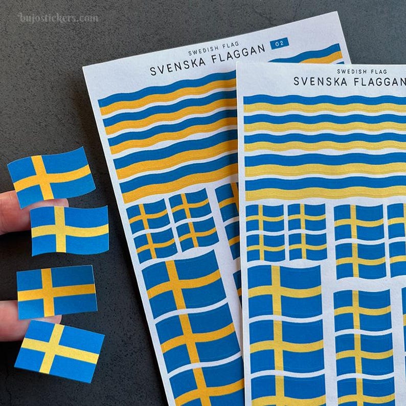 Svenska Flaggan. Stickers Swedish Flag and Strips. Sweden Official Flag ...