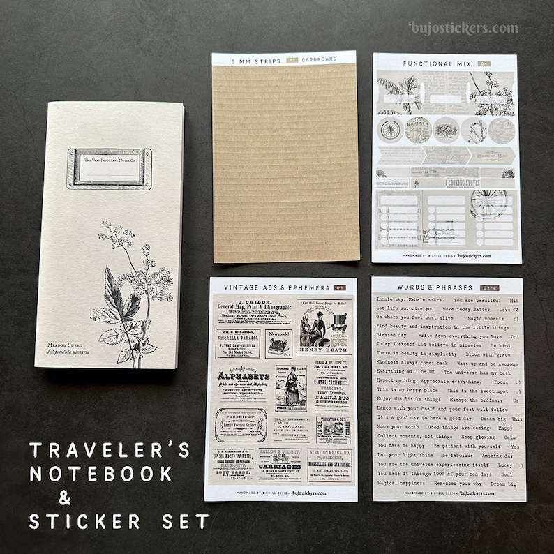 Traveler's Notebook Insert • Regular Size • Vintage Newspaper, Ads ...