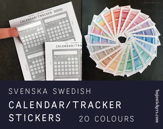 Svensk/swedish Monthly Calendar/tracking Stickers for One - Etsy