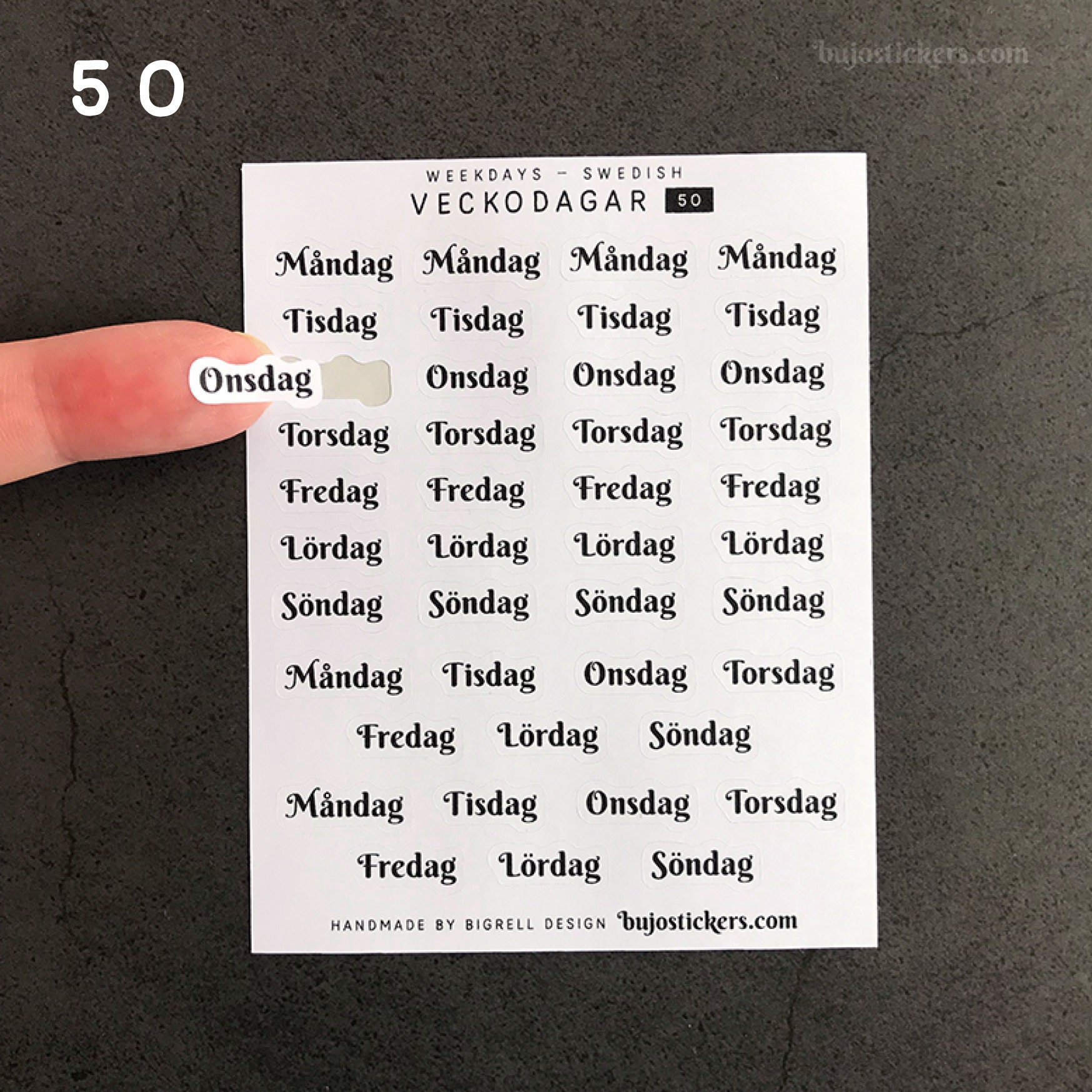 Veckodagar På Svenska. the Days of the Week in Swedish. Paper - Etsy