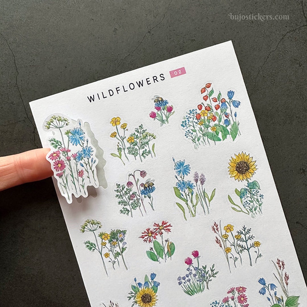 Wildflower Stickers • Unique Illustrated Flower Stickers for ...