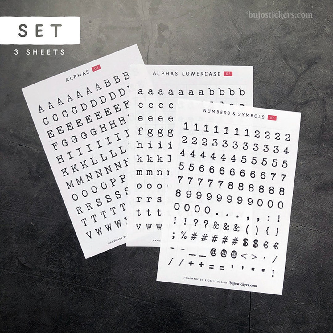 Alphabet Stickers, Numbers & Symbols. Letter Stickers. Separate or as a ...