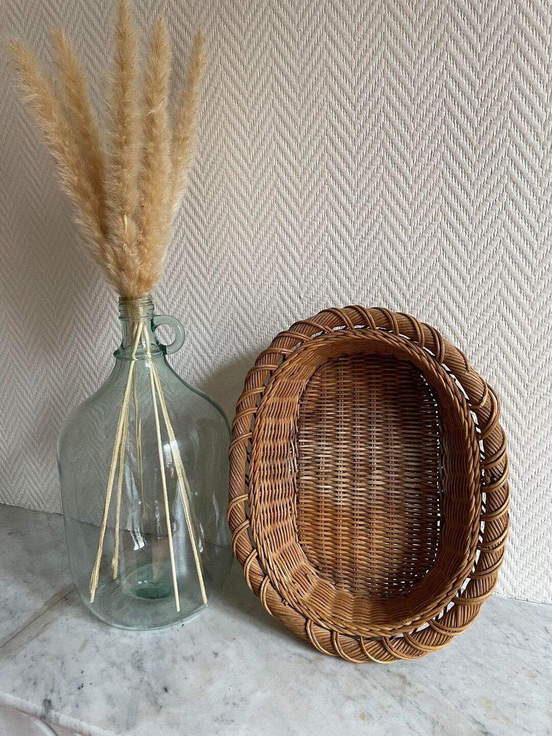 Beautiful Twisted Wicker Basket - Etsy