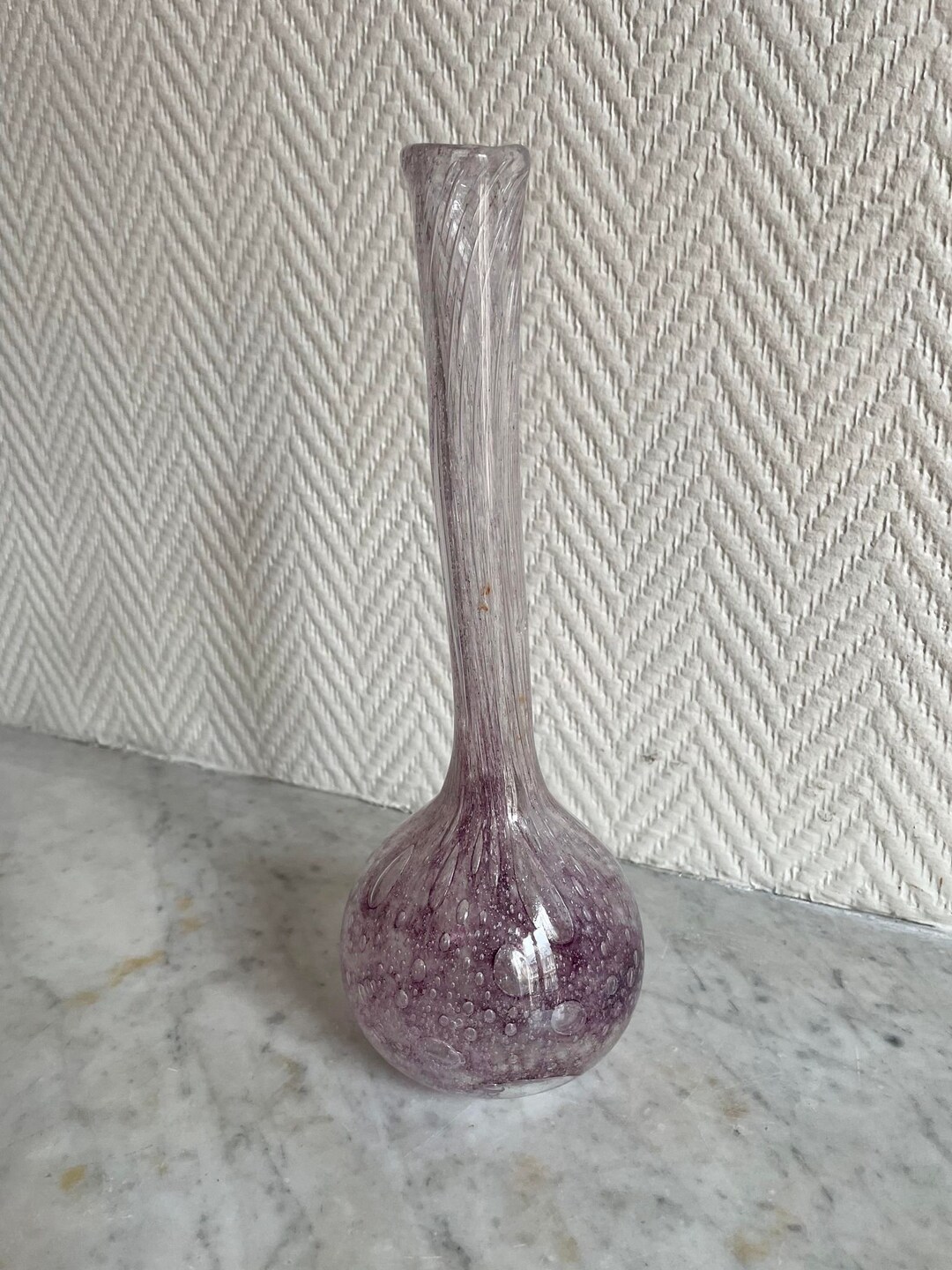 Purple Soliflore Glass Bubbles Inlaid Biot Style - Etsy