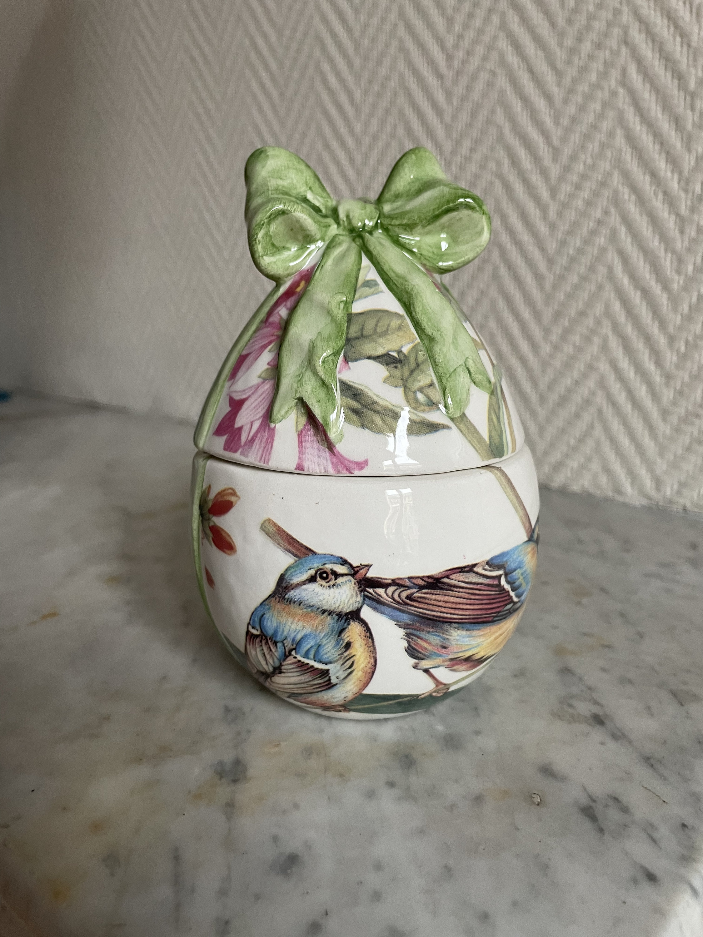 Ceramic Egg Box Made in Italy Decor Birds Peonies - Etsy