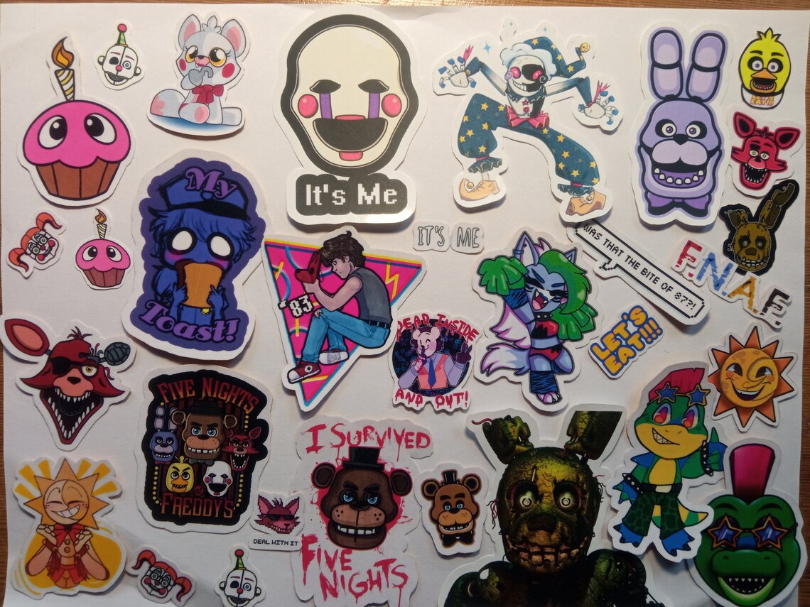 FNAF Stickers Pack of 5 - Etsy