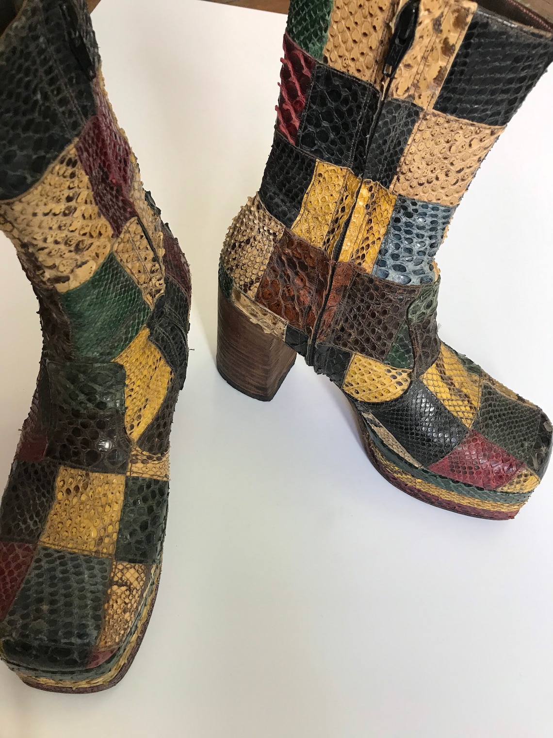 Vintage Plateau Python Boots 1968 US Gr.10 EU 40 - Etsy