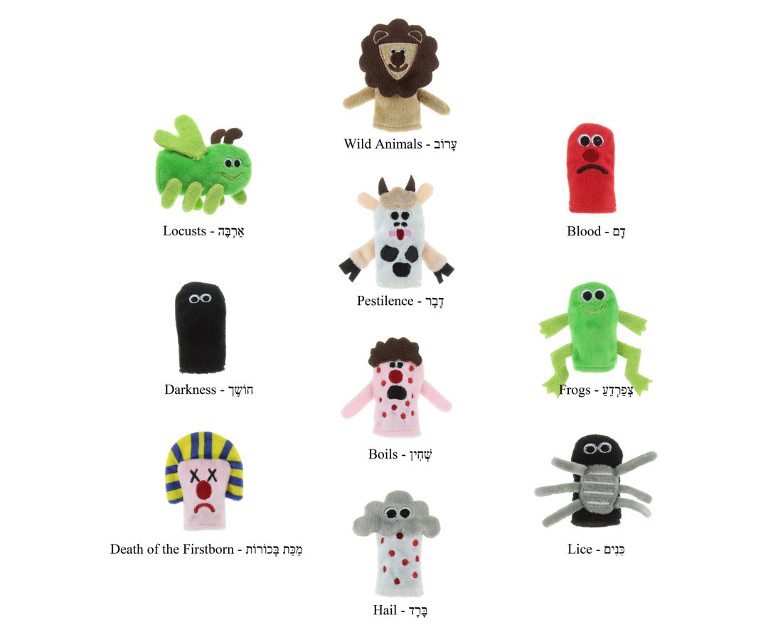 10 Plagues Handmade Finger Puppets, Finger Puppets, Passover Finger ...