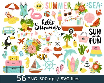 Vacation Clip Art | Etsy