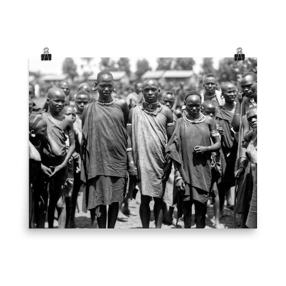 African Masai Tribe Warriors 1900 Black and White 1900s - Etsy
