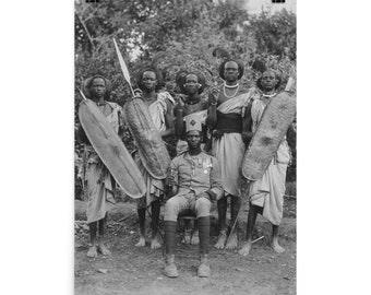 African Tribe Zulu Warriors 1900 Black and White Vintage | Etsy
